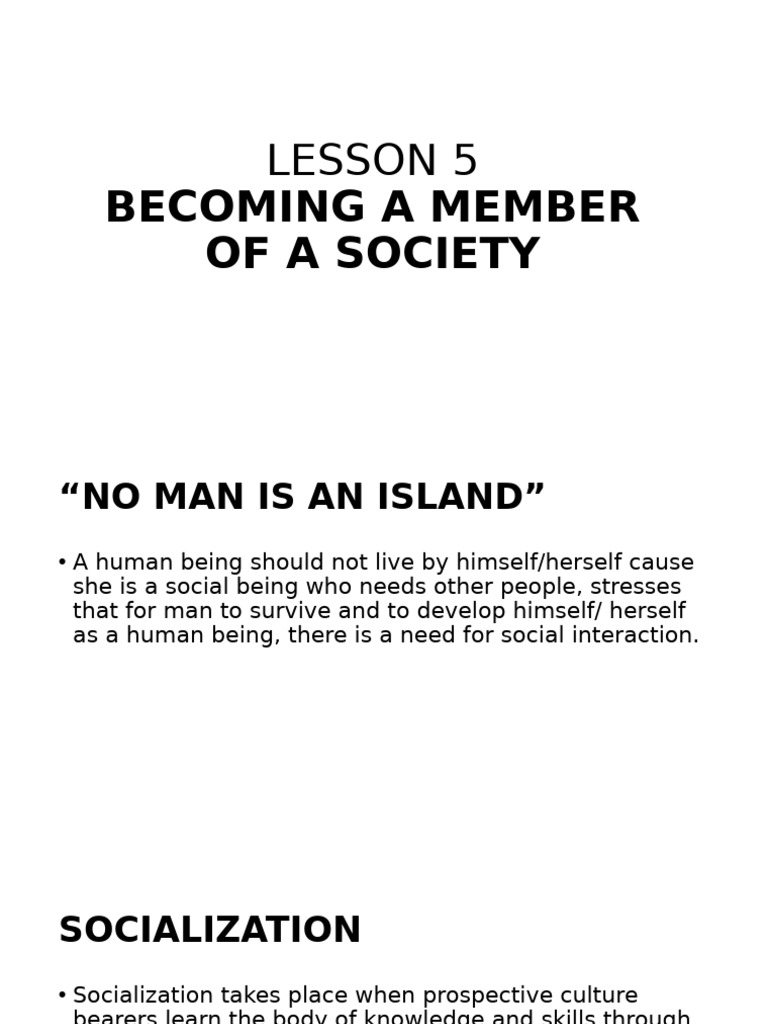 UCSP LESSON 5 How to Become a Member of Society | PDF | Deviance (Sociology) | Socialization