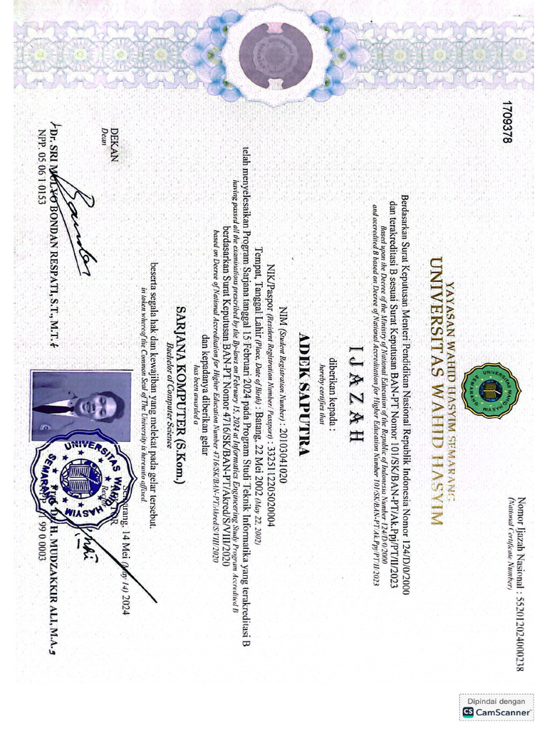 Ijazah Adek Saputra | PDF