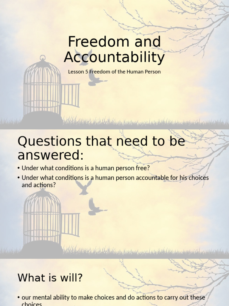 Freedom and Accountability | PDF | Free Will | Determinism