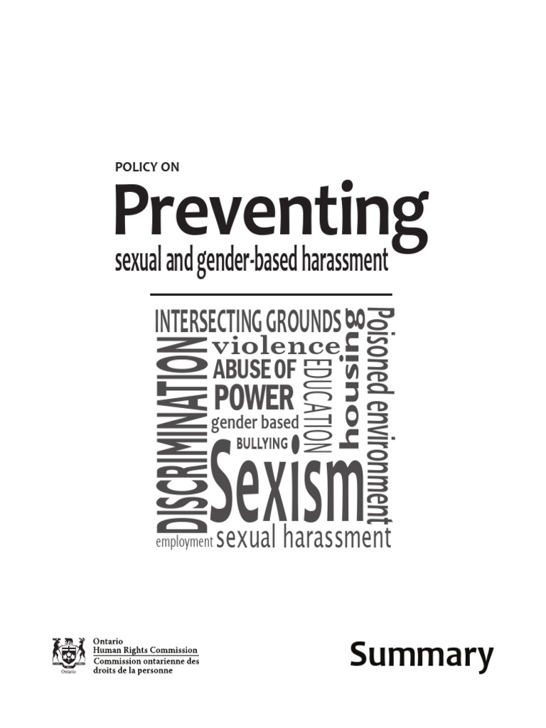Policy On Preventing Sexual and Gender-Based Harassment - Summary | PDF ...