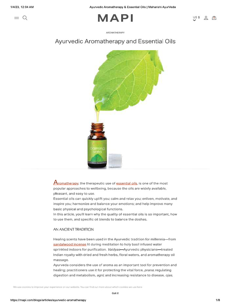 Ayurvedic Aromatherapy | PDF