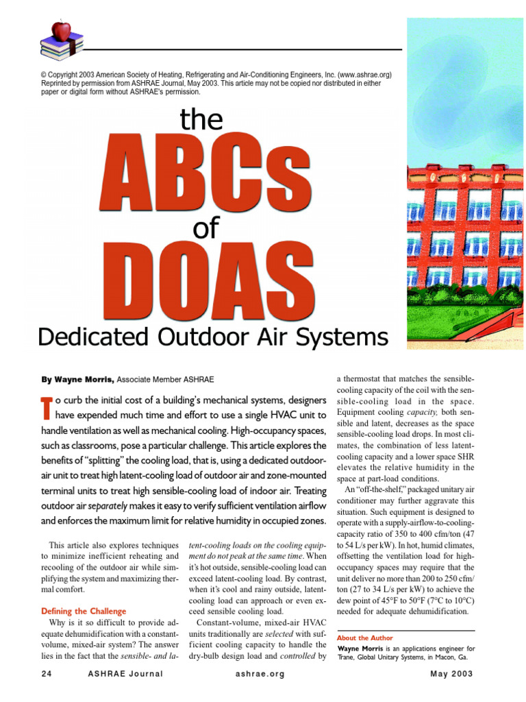 The ABCs of DOAS--Dedicated Outdoor Air Systems | PDF | Air ...