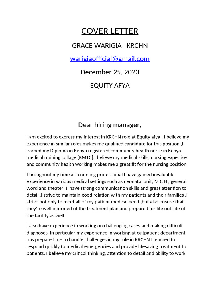 Cover Letter | PDF