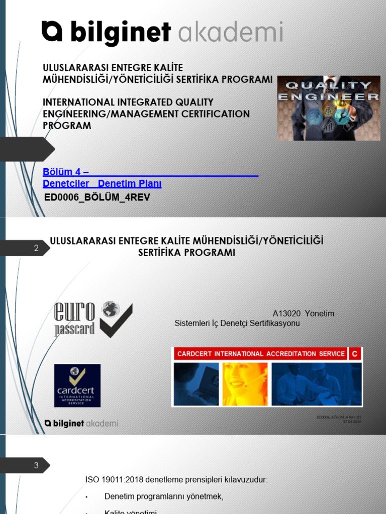 Bölüm 4 - ISO 19011 Denetim - Denetim Tipleri | PDF