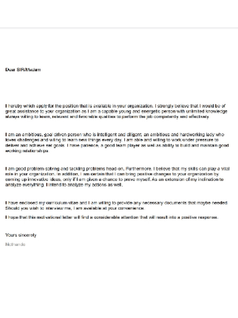 Motivational Letter | PDF