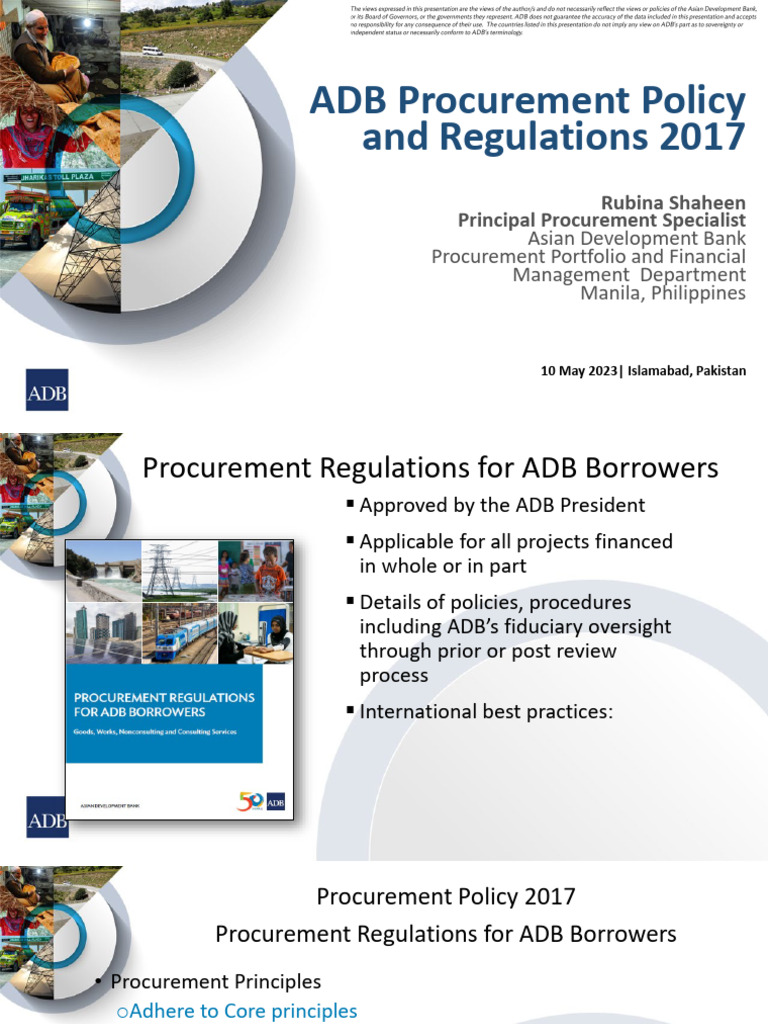 Adb Procurement Policy and Regulations 2017 | PDF | Regulatory ...