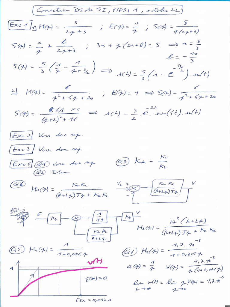 DS MPSI1 Octobre 22 Corrige | PDF