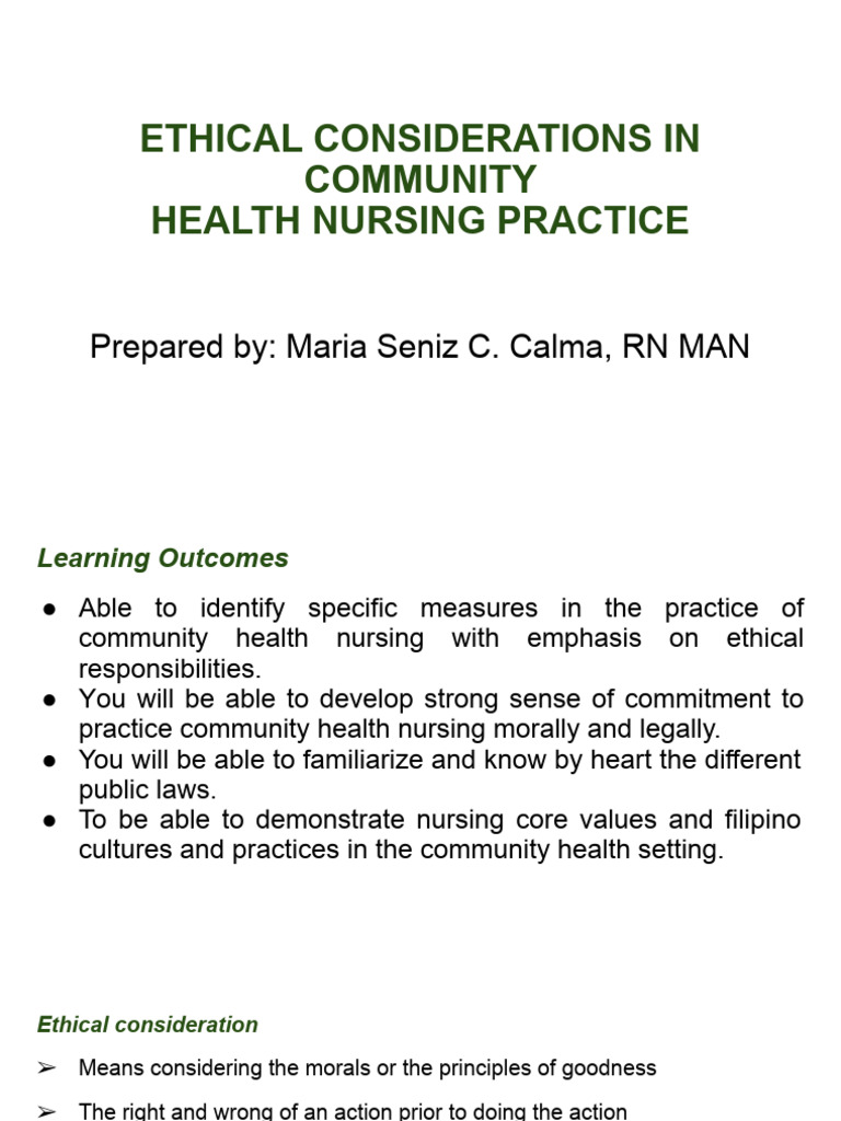 Ethical Considerations in Community Nursing | PDF | Nursing | Autonomy