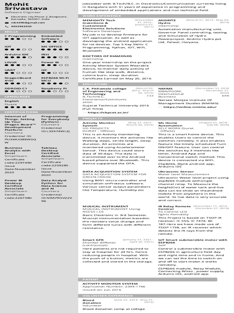 Mohit_resume_2022 (0) | PDF | Android (Operating System) | Mobile App