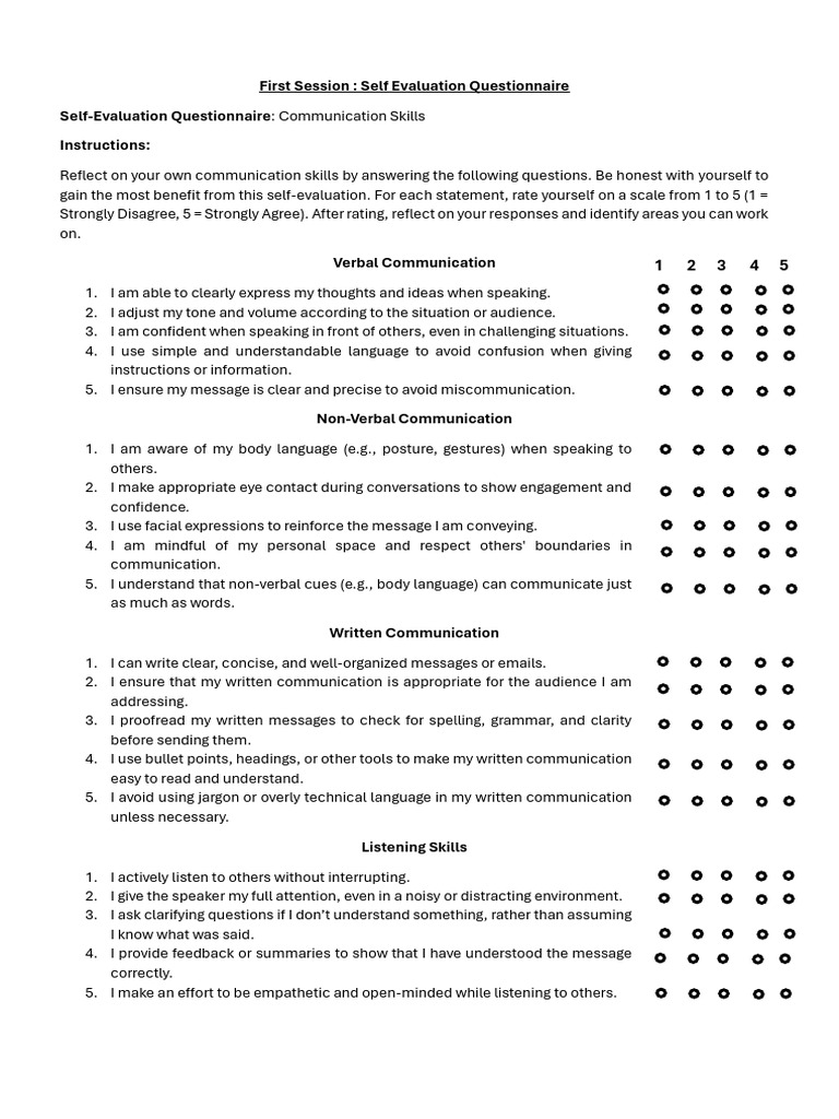 Self Evaluation (1) | PDF | Leadership | Communication
