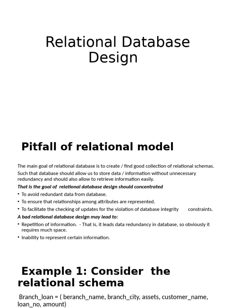 Relational Database Design Pdf Relational Database Information Technology Management