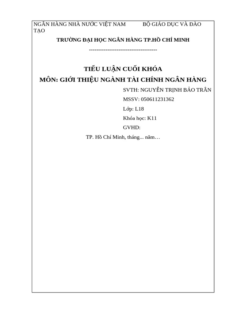 Bài Tiểu Luận KTHP | PDF