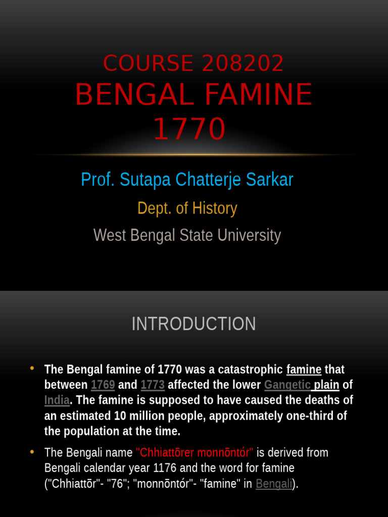 Bengal Famine 1770 | PDF | Famine | Bengal