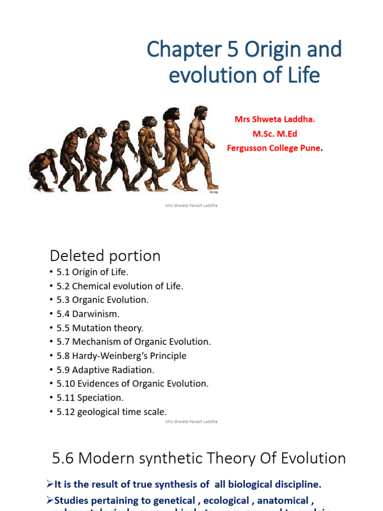 Chapter 5 Origin and Evolution of Life For Doordarshan | PDF | Gene ...