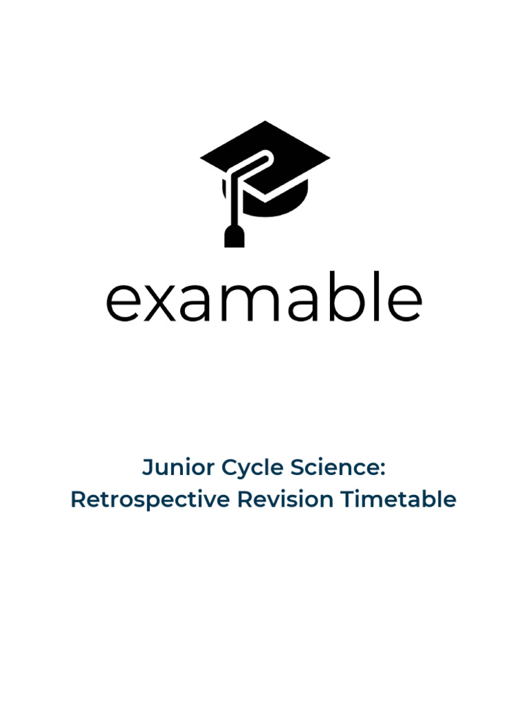 Revision Timetable JC Science 5 | PDF