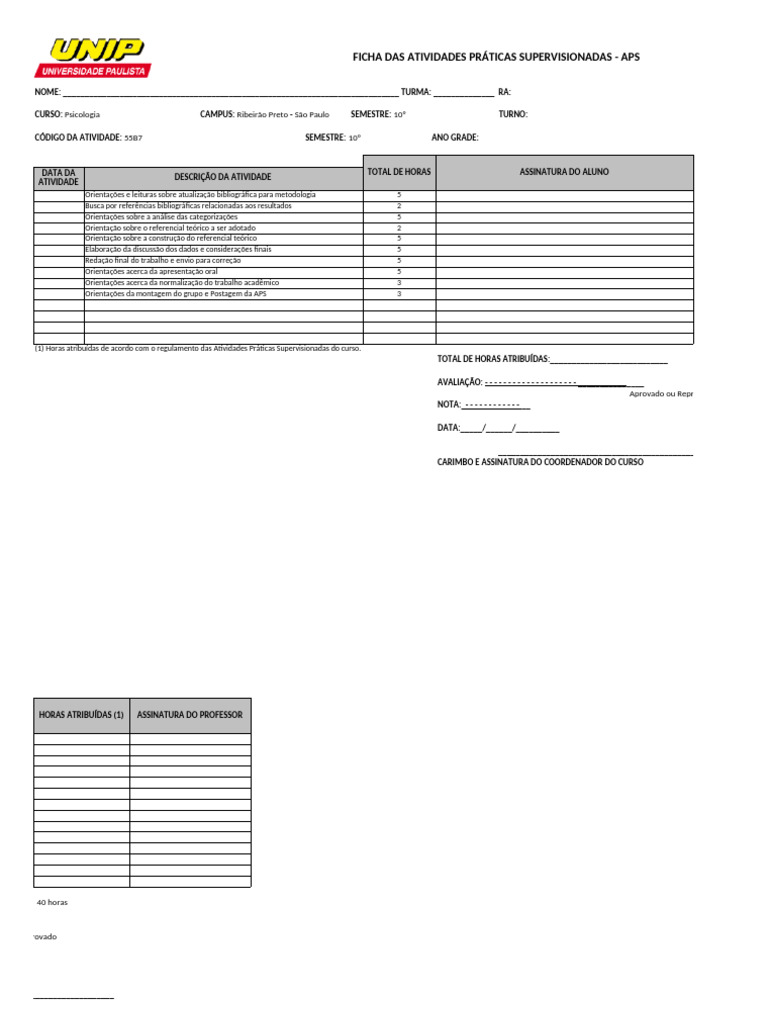 Modelo Ficha Aps para Compartilhar Com A Sala - Preencher | PDF