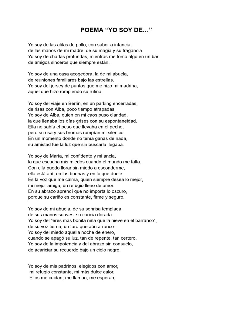 Poema - Yo Soy De... | PDF