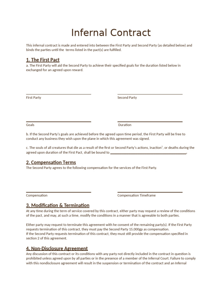 Infernal Contract Editable | PDF | Justice | Crime & Violence