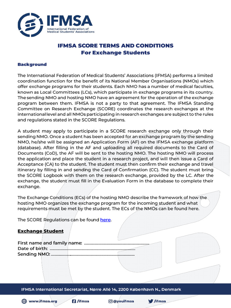 (TC) SCORE Terms and Conditions | PDF