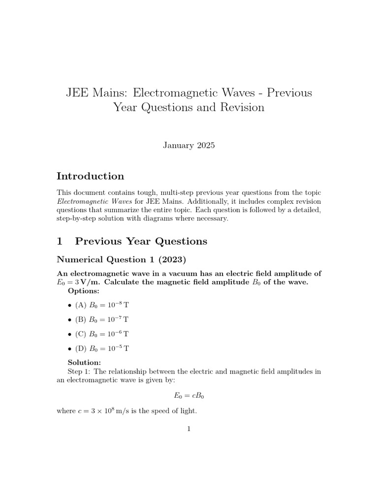 EM Waves | PDF | Waves | Electromagnetic Radiation