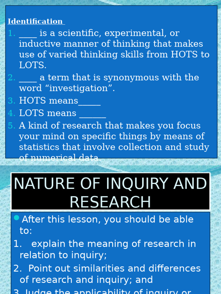 Understanding Inquiry and Research | PDF | Inquiry | Thought
