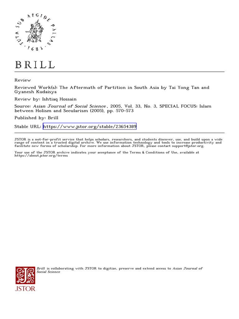 South Asia's Partition Aftermath | PDF | Bangladesh | Partition Of India