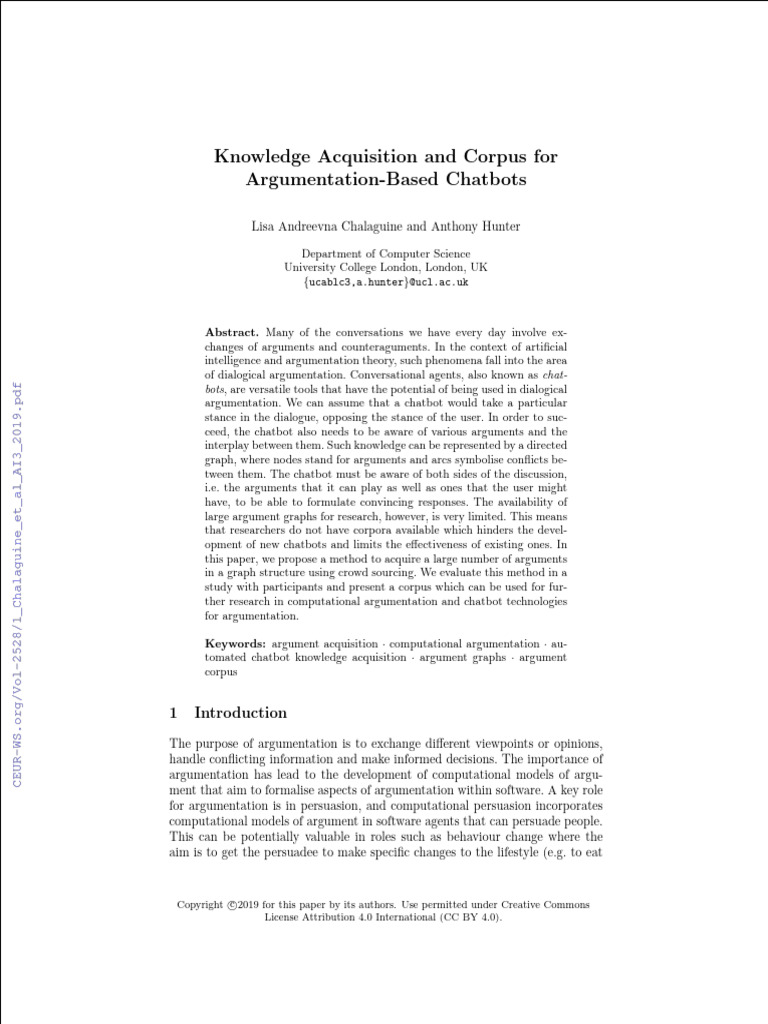 Lisa Andreevna Chalaguine and Anthony Hunter | PDF | Argument | Knowledge