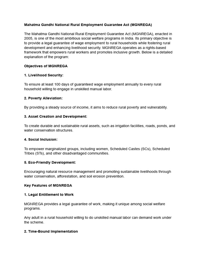 MNREGA | PDF | Economies