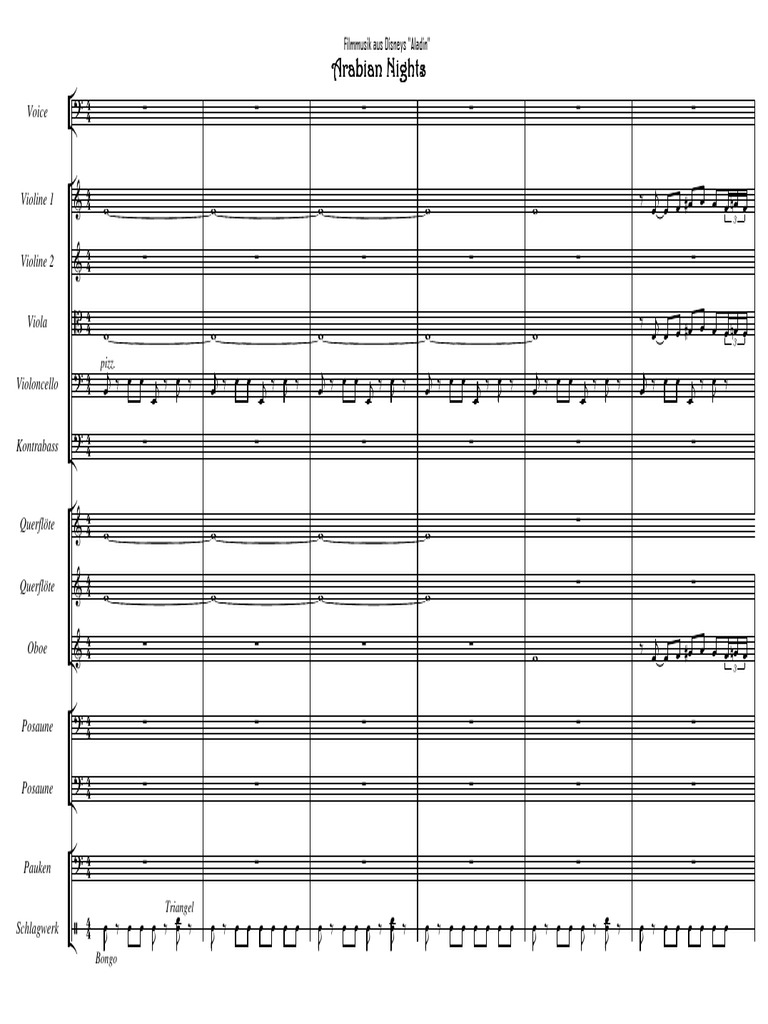 Menken - Aladdin - Arabian Nights - (Arr) - Bad - Arr | PDF