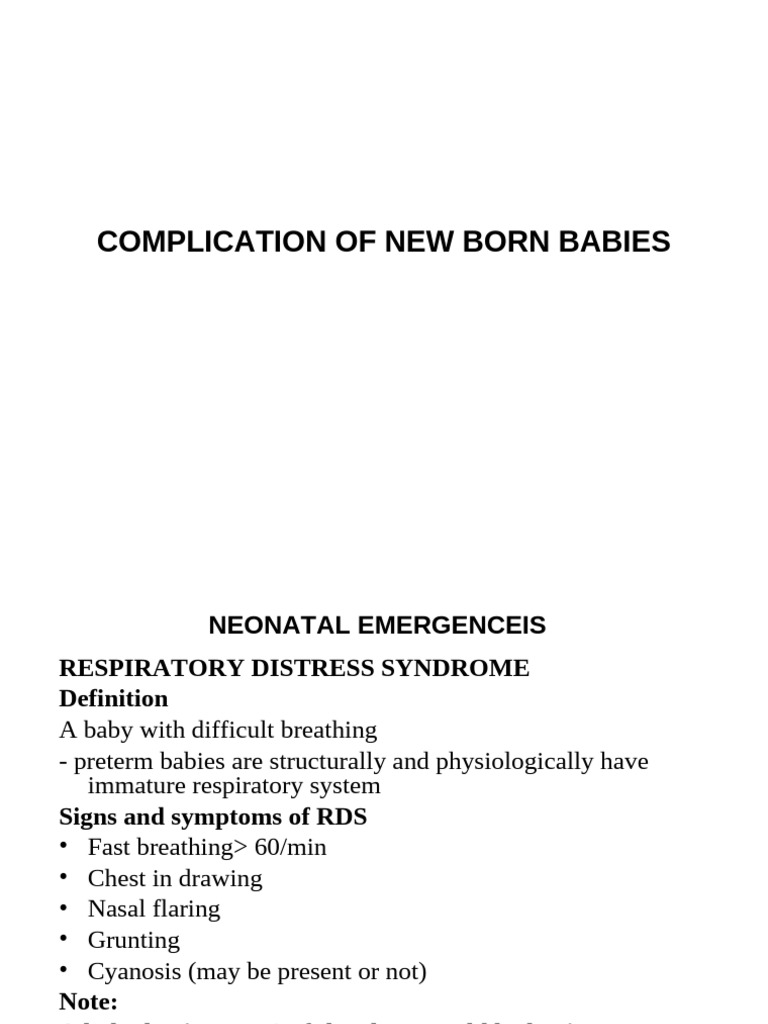 Neonatal Emergencies - RDS | PDF