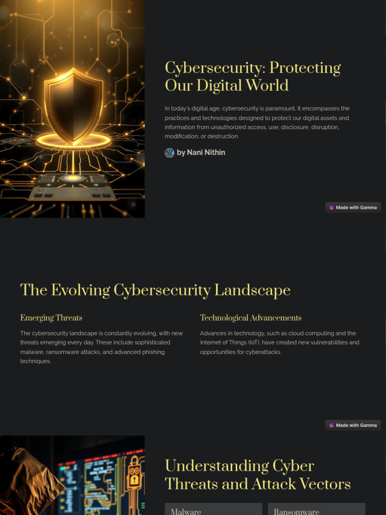 Cybersecurity Protecting Our Digital World | PDF