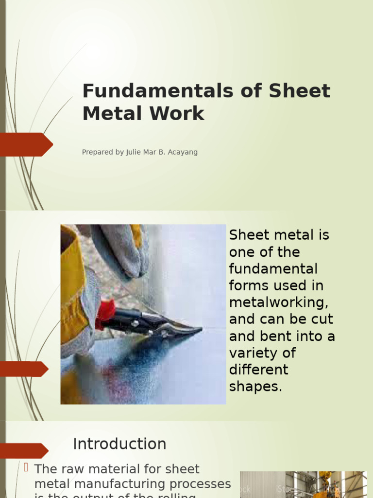 Unit 5 A Fundamentals of Sheet Metal Work | PDF | Sheet Metal | Metals