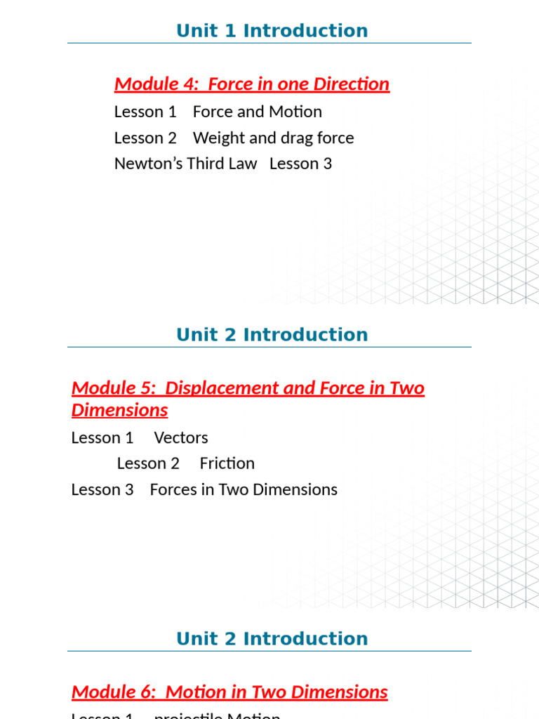 Physics: Forces and Motion Lessons | PDF