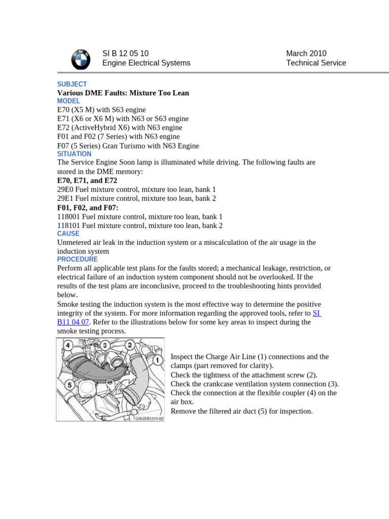 Various DME Faults Mixture Too Lean | PDF