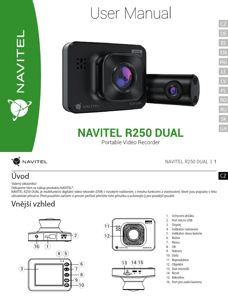Instrukcja Obslugi NAVITEL R250 Dual | PDF