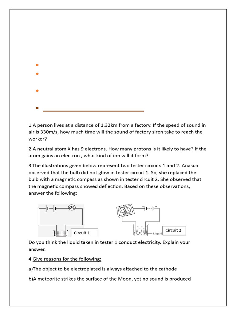 Class VIII Science Holiday Assignment | PDF