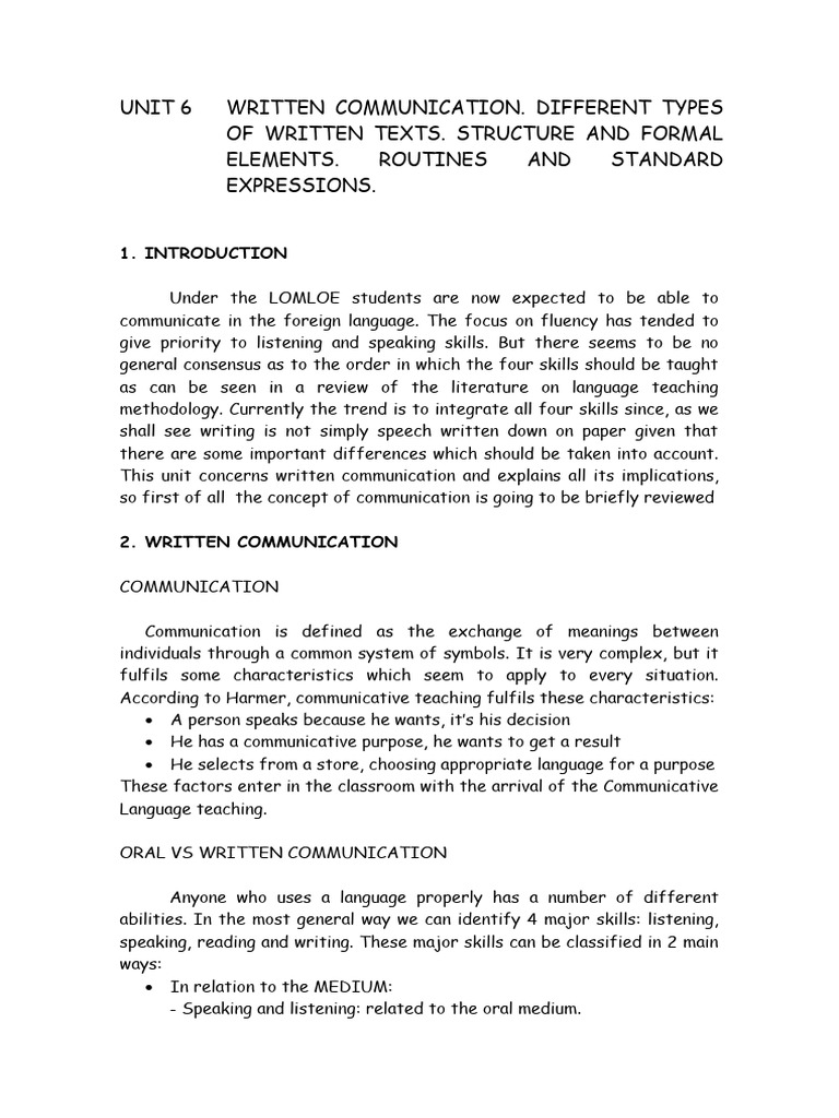 UNIT 06 | PDF | Reading Comprehension | Communication