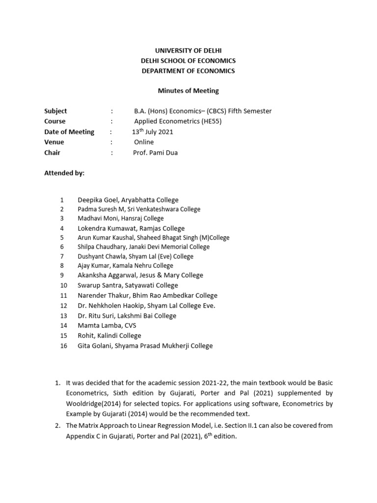 3 - Applied Econometrics Syllabus | PDF | Regression Analysis | Ordinary Least Squares