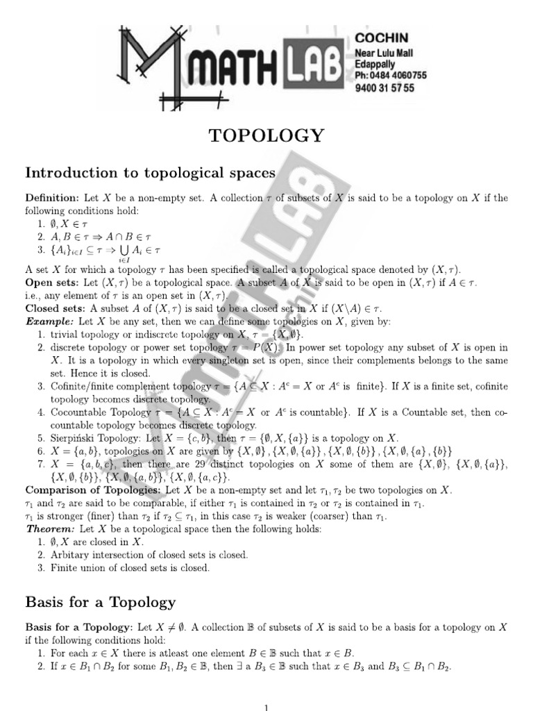 Topology and Basis | PDF