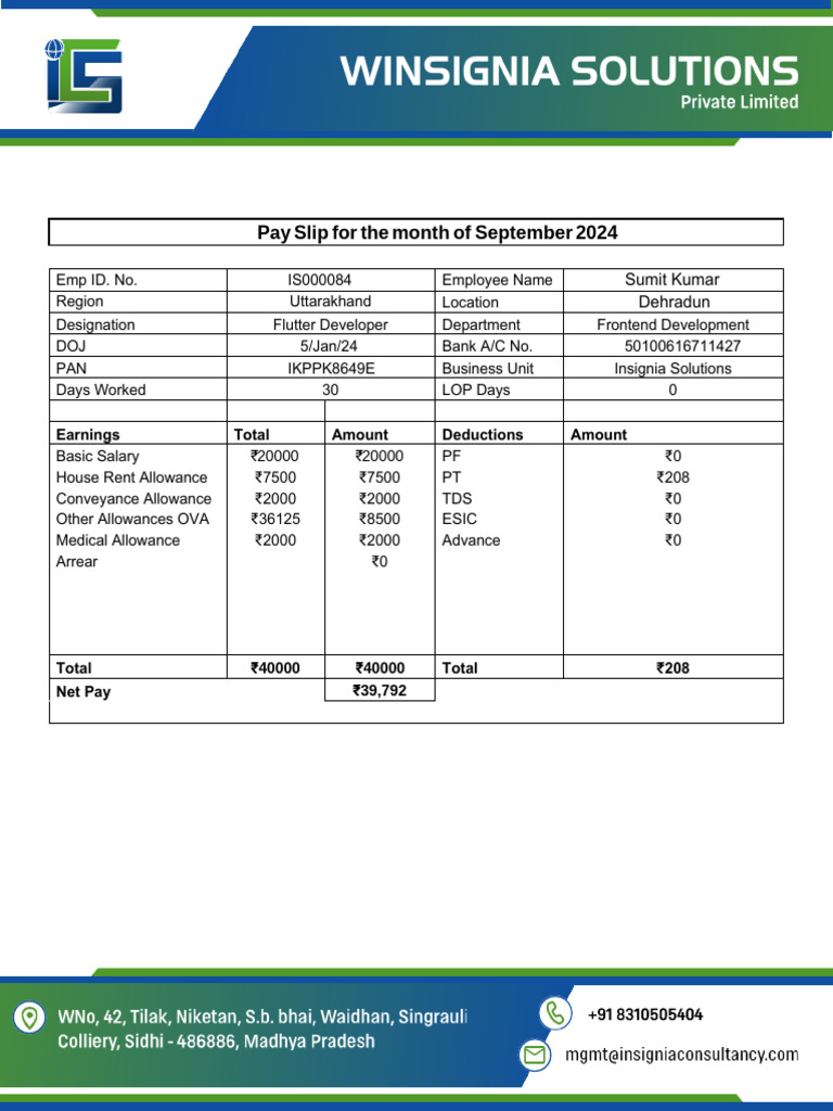 Payslip September | PDF