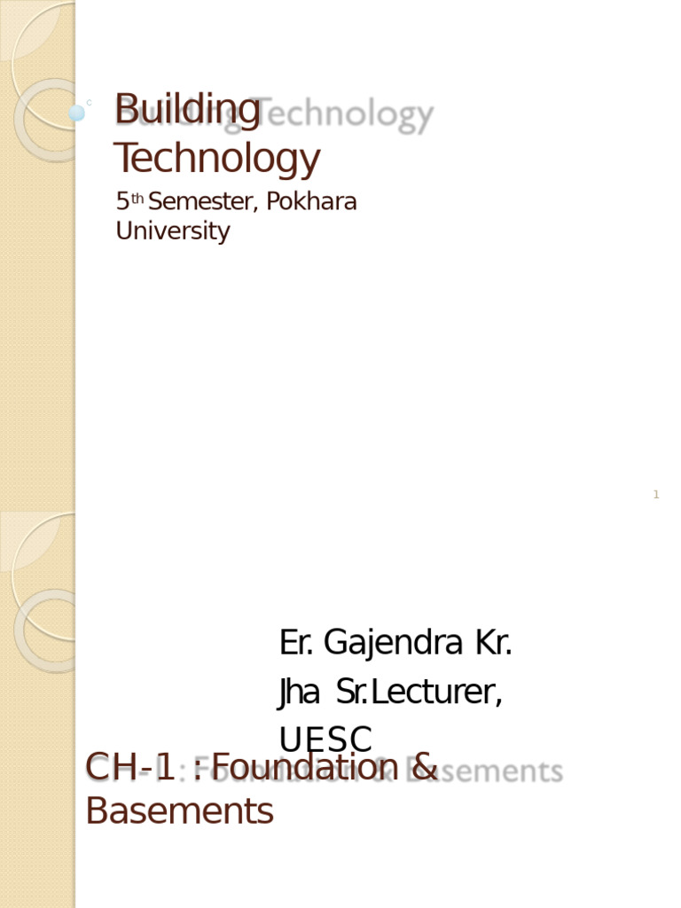 Chap 1 Foundation & Basements | PDF | Deep Foundation | Foundation ...