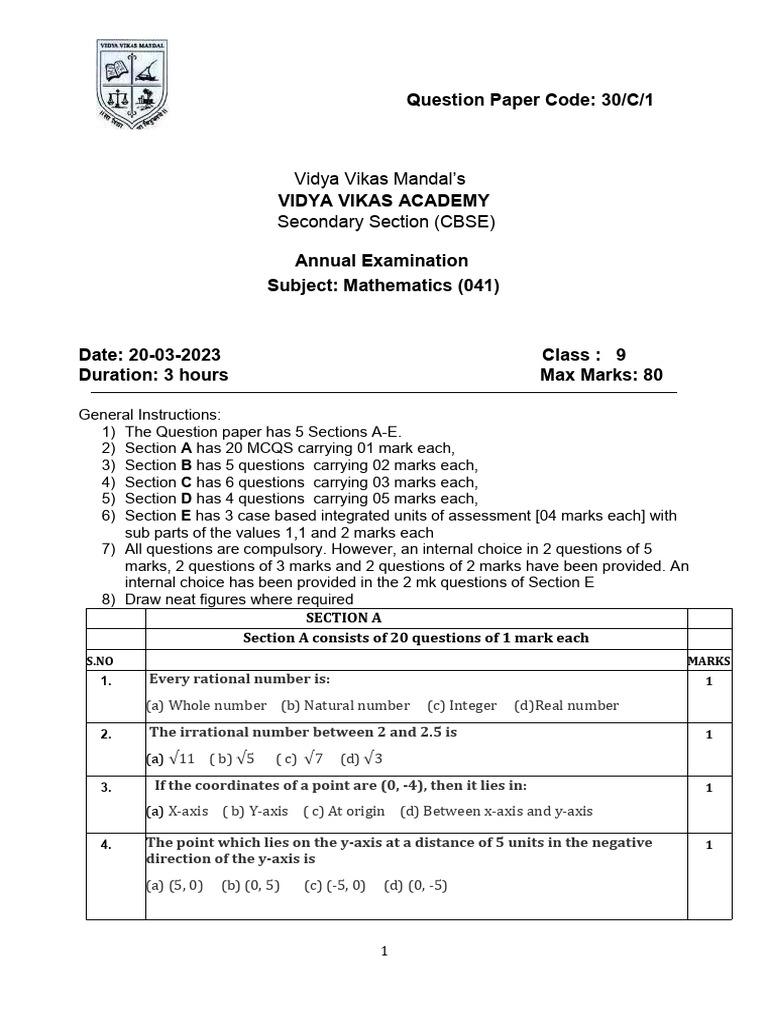 Mathematics Class 9 | PDF | Numbers | Circle