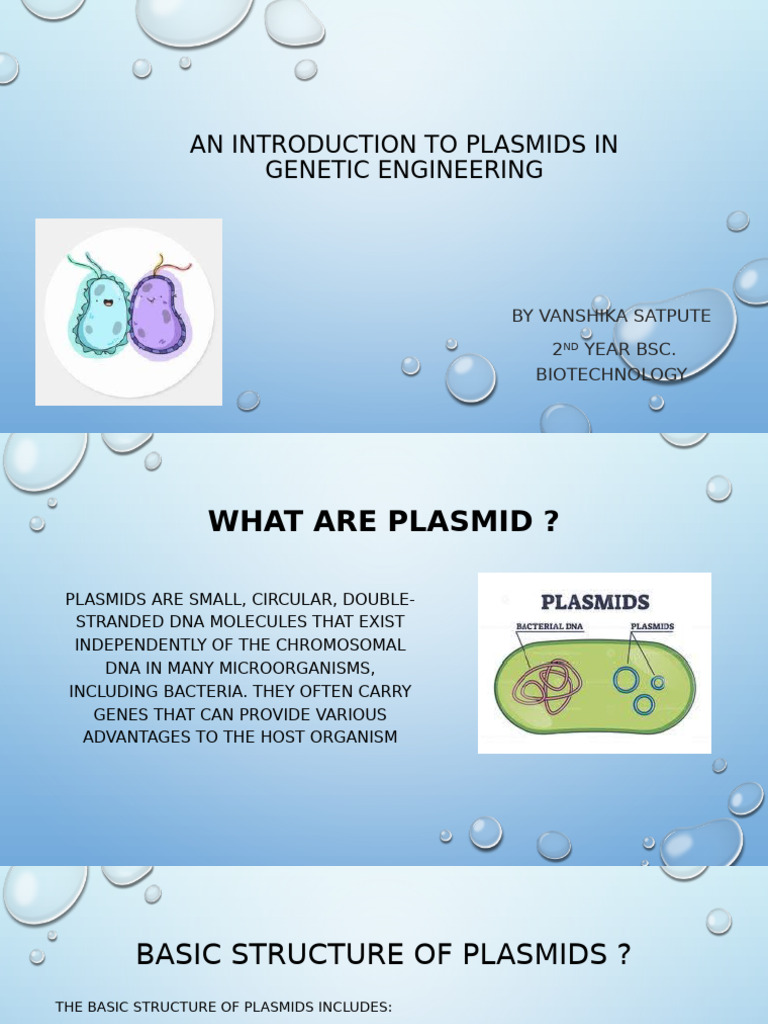 Introduction To Plasmids in Genetic Engineering | PDF | Plasmid | Gene