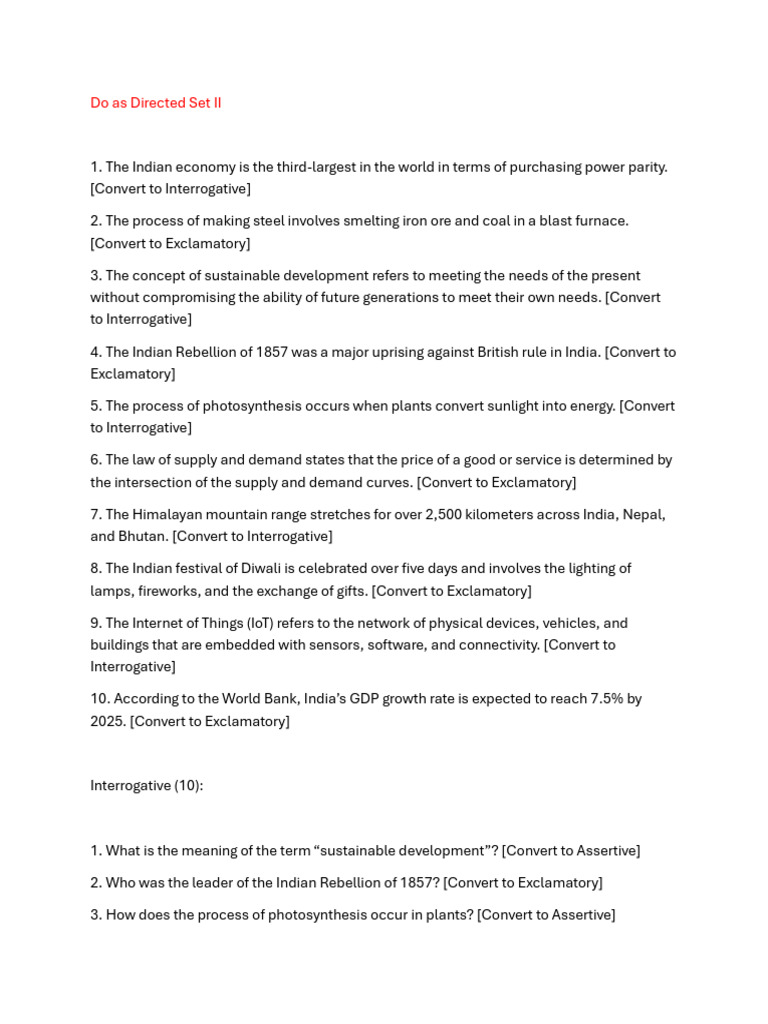 Do as Directed Set II | PDF | Economies