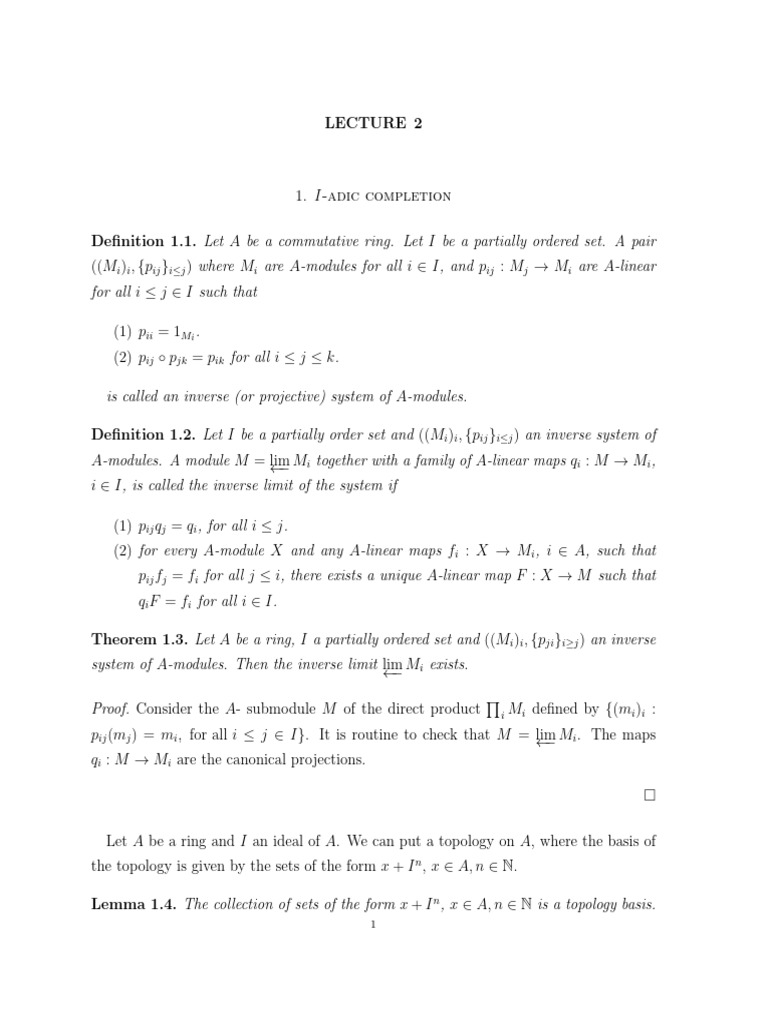 8250Lect2 | PDF | Ring (Mathematics) | Sequence