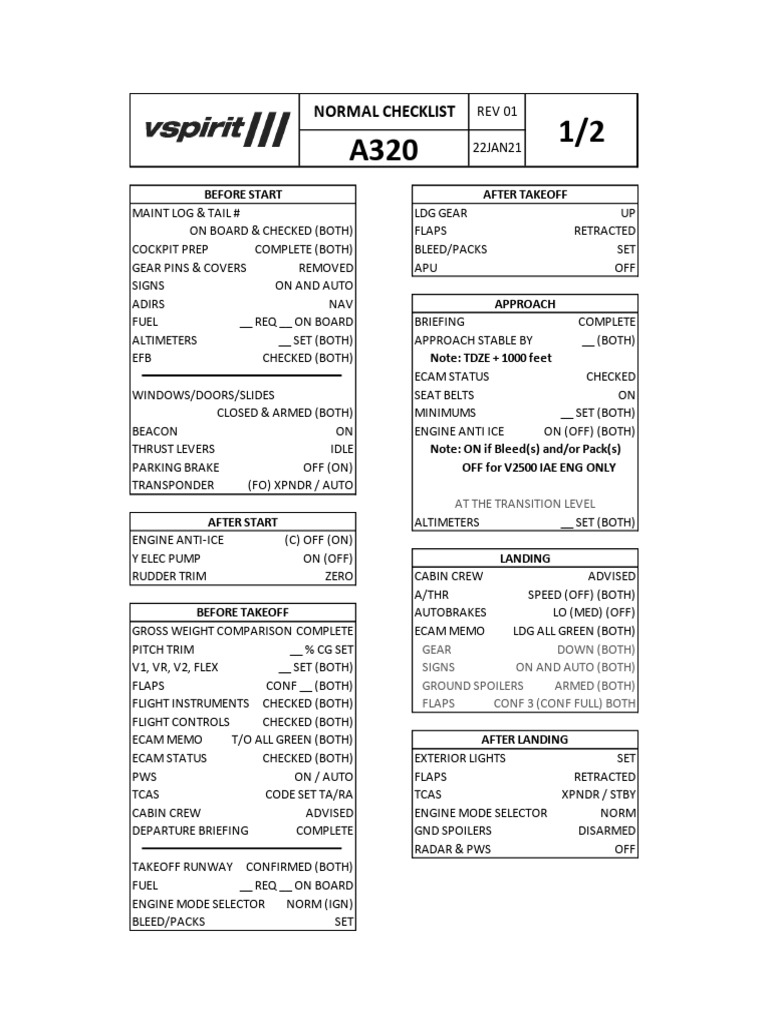A320 Normal Checklist Procedures | PDF | Aviation Safety | Aircraft