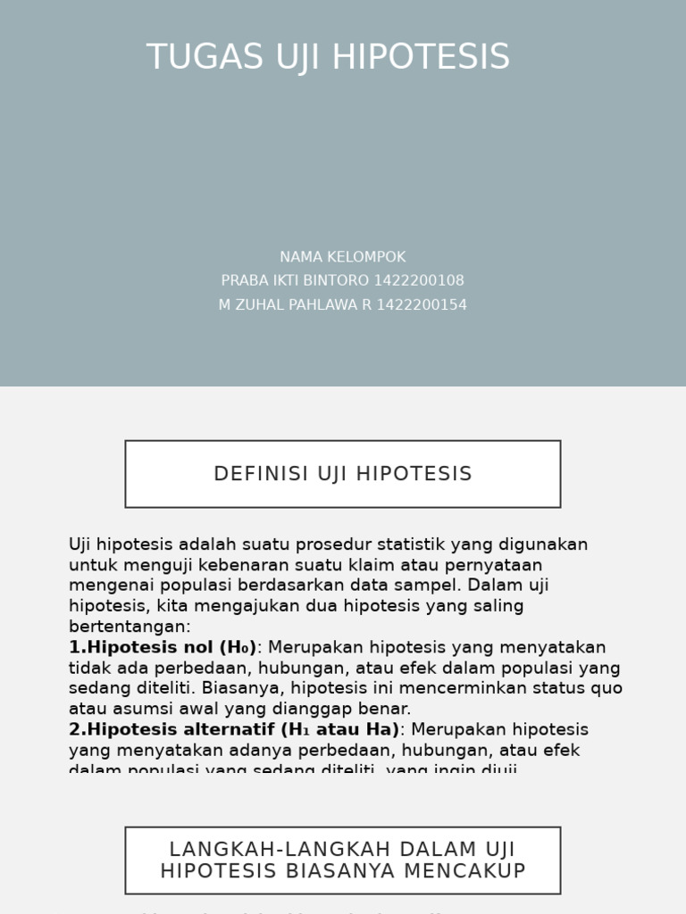 Prosedur dan Contoh Uji Hipotesis | PDF