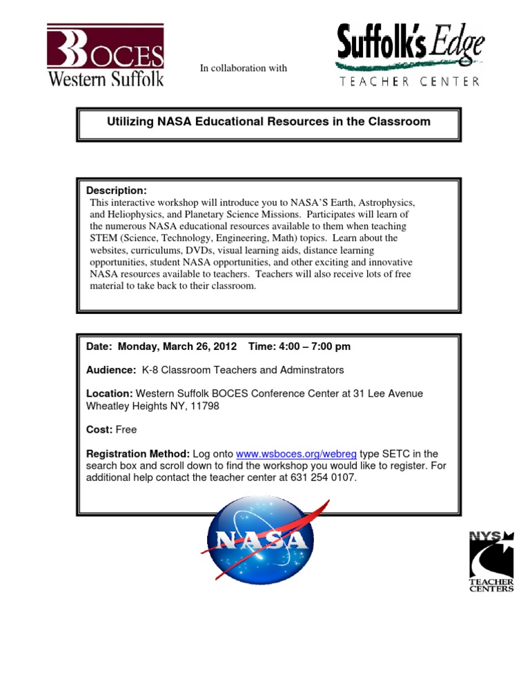 NASA Resources for K-8 STEM Education | PDF | Wellness | Science ...