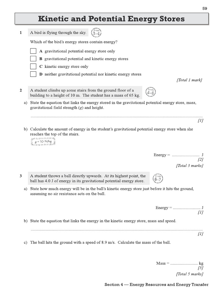 9 Kinetic and Potential Energy Stores | PDF