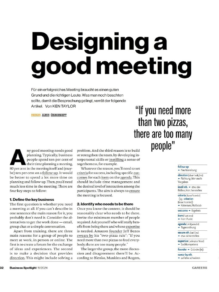 Designing A Good Meeting | PDF